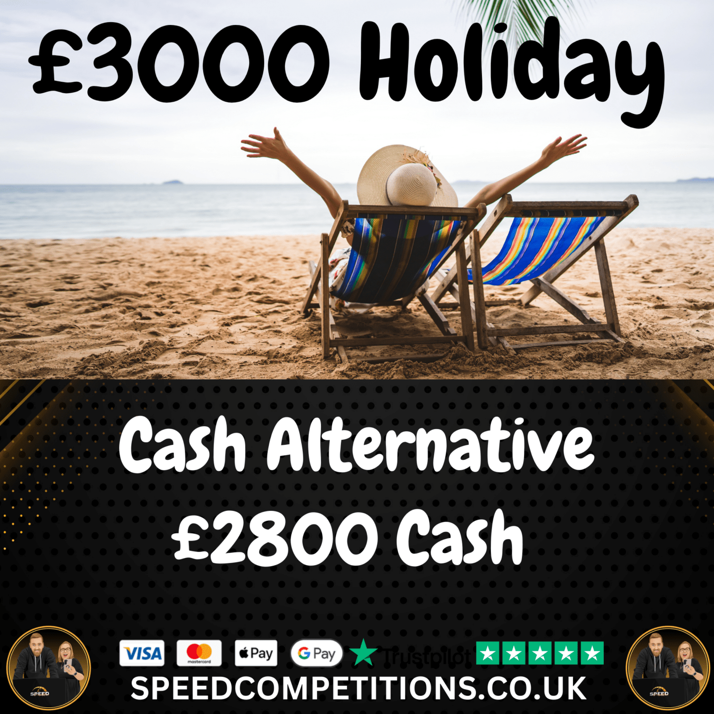 £3000 Holiday Voucher or £2800 Cash - SPEED COMPETITIONS